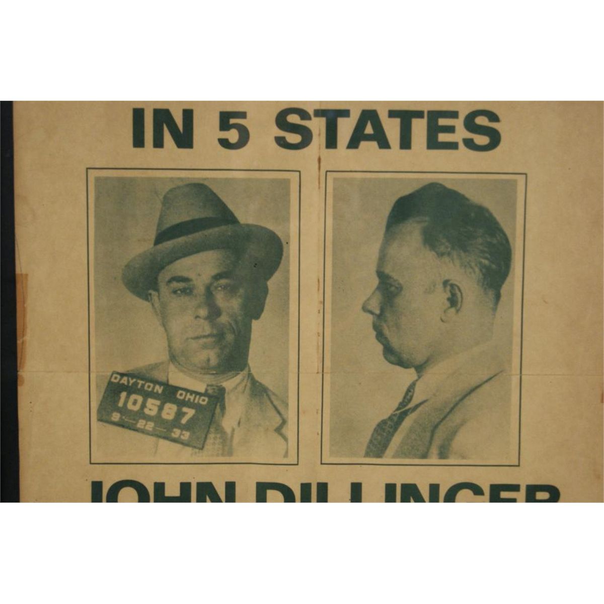 John Dillinger Poster 21" x 15"