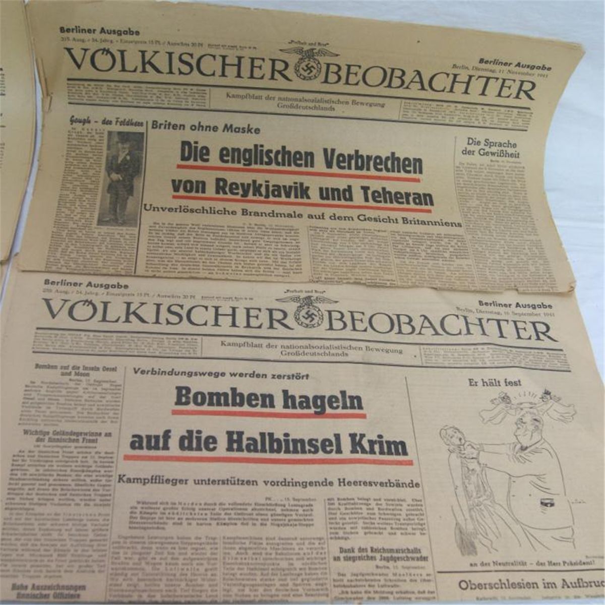 Collection German WWII Newspapers 1941,1943