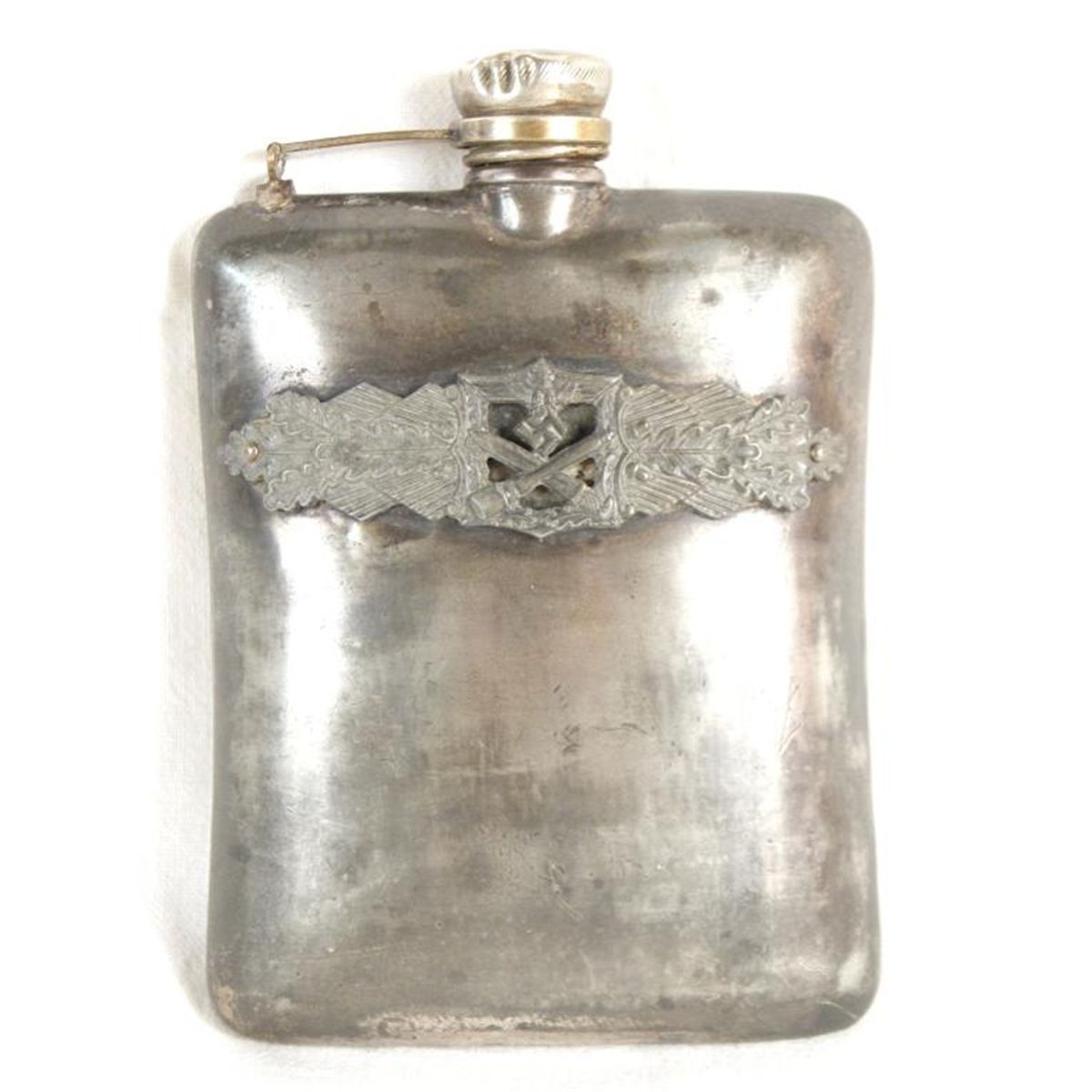 German WWII Wehrmacht Silver plate hip flask