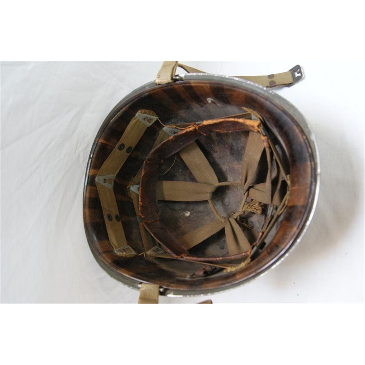 WWII US Army helmet w/ good leather insert