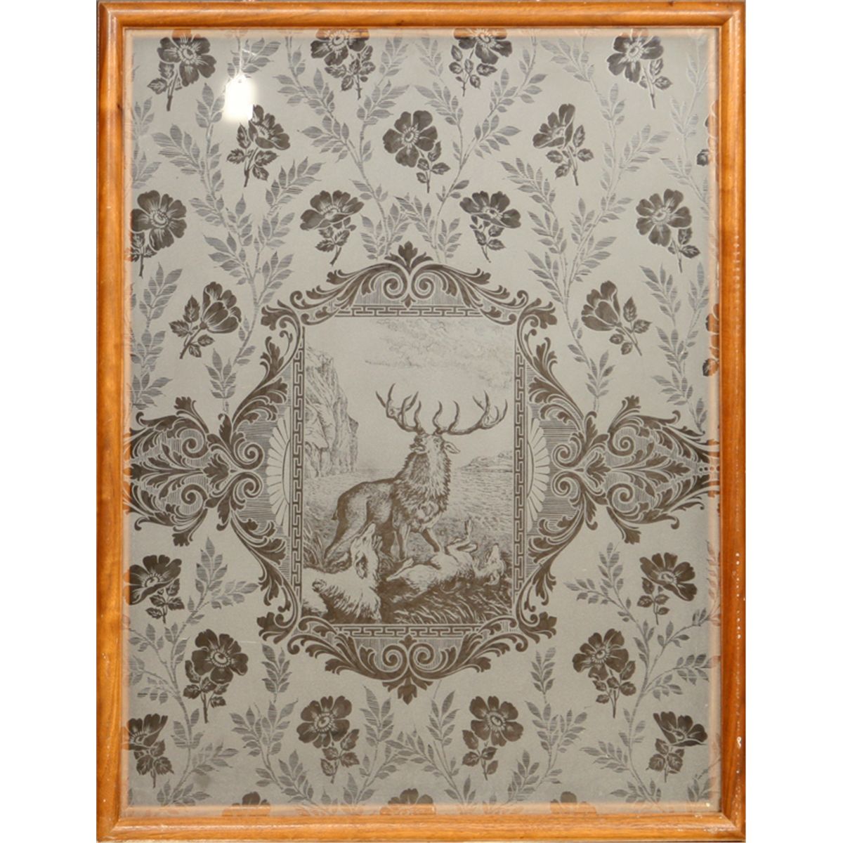 Etched Stag Glass Panel
