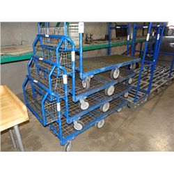 6 WHEEL BLUE STOCKING CART W/ BASKET