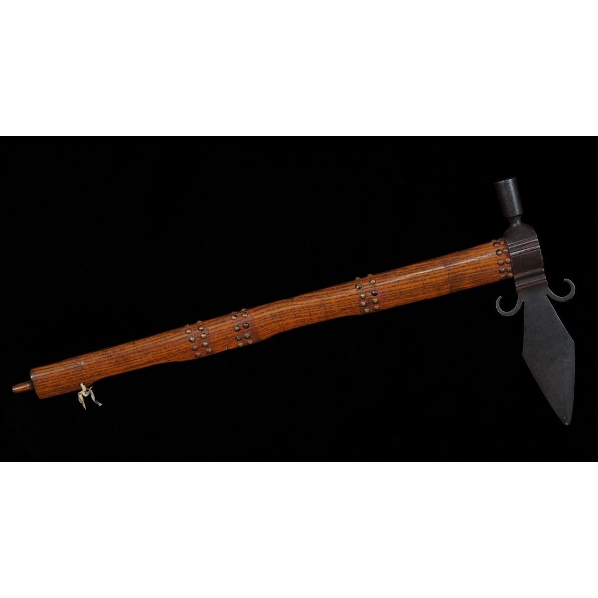 Plains Wrought Iron Spontoon Head Pipe Axe Head on Wood Haft 11 1/2" W ...