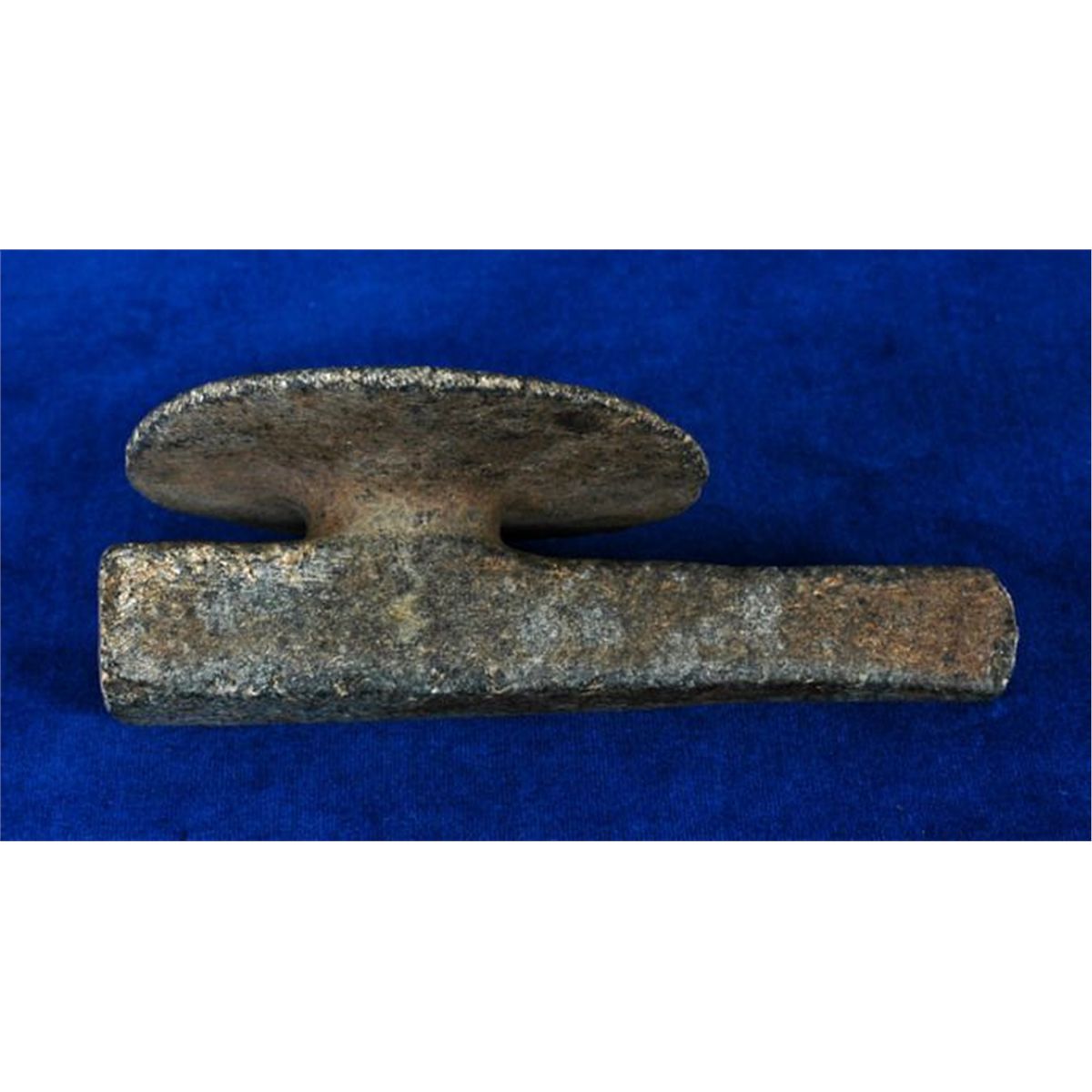 Archaic Stone Disk Pipe 4 1/2" L. 2 7/8" W. Good Condition with Minor ...