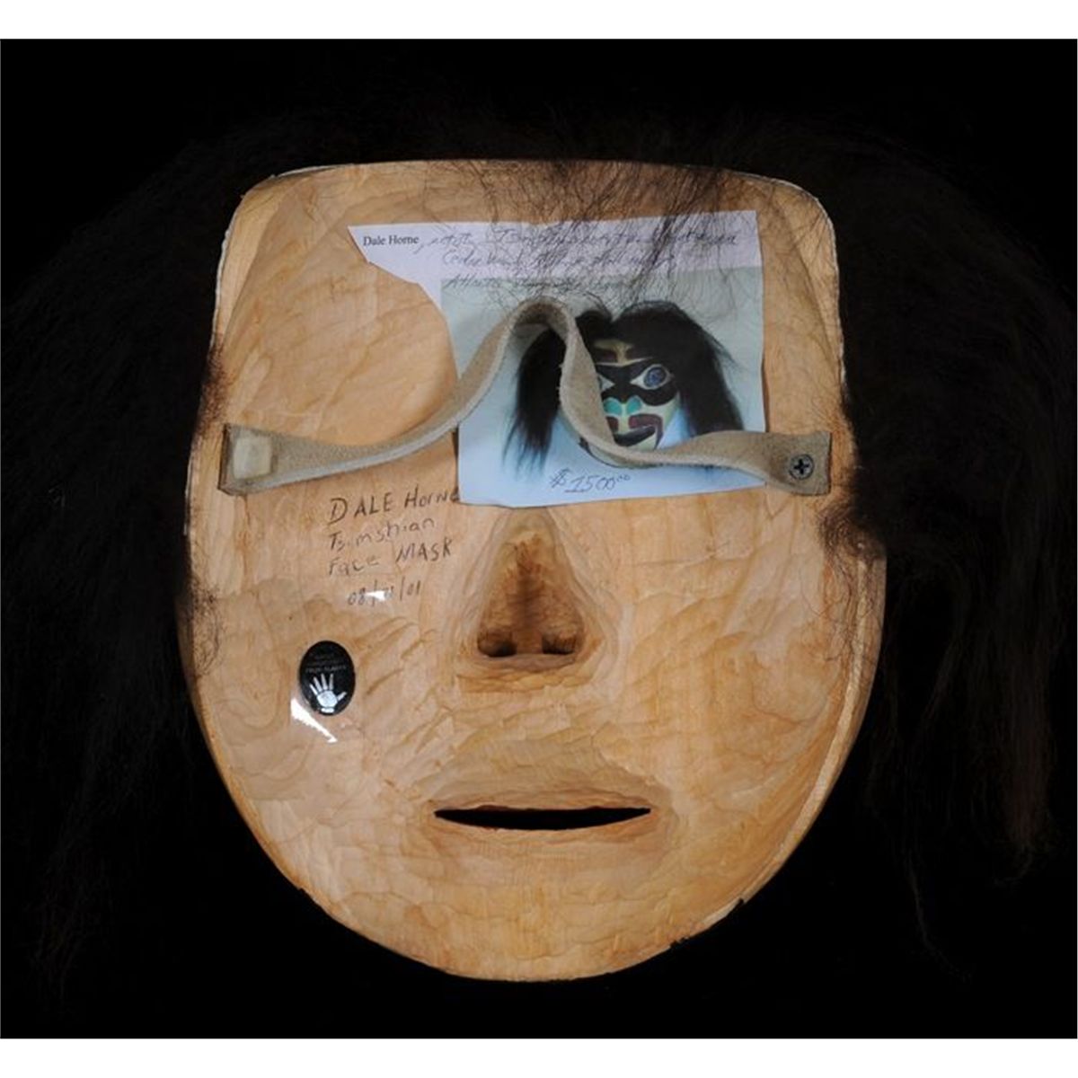 Tsimshian Yellow Cedar Portrait Mask with Sheepskin Hair Carved by Dale ...