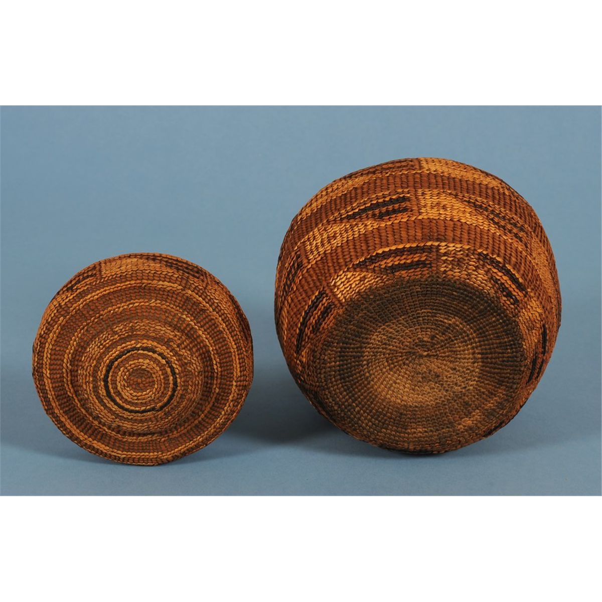 19TH C. Tlingit Rattle Top Basket Made with Spruce Root with Bear Paw ...