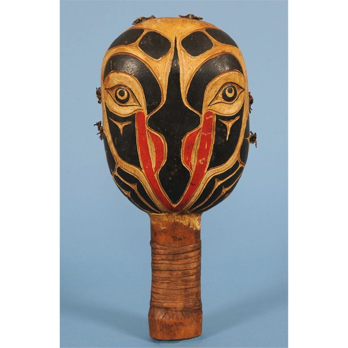 Rare Kwakiutl Hamatsa Dance Rattle ca. 1910 12" H. 5 1/2" W. Good Condition