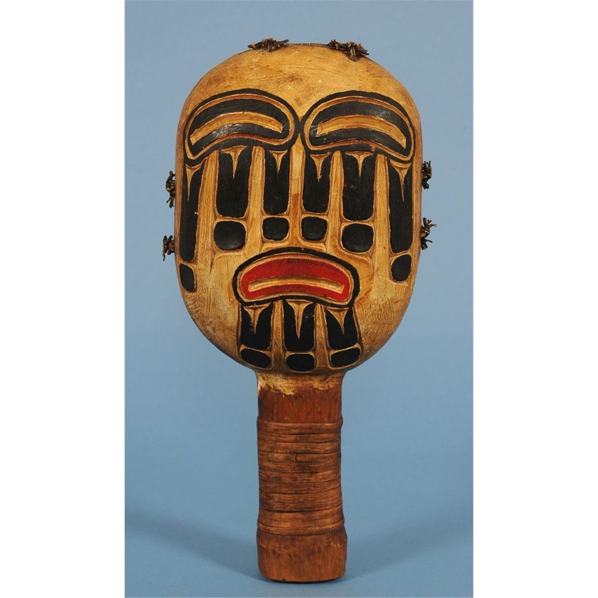 Rare Kwakiutl Hamatsa Dance Rattle ca. 1910 12" H. 5 1/2" W. Good Condition