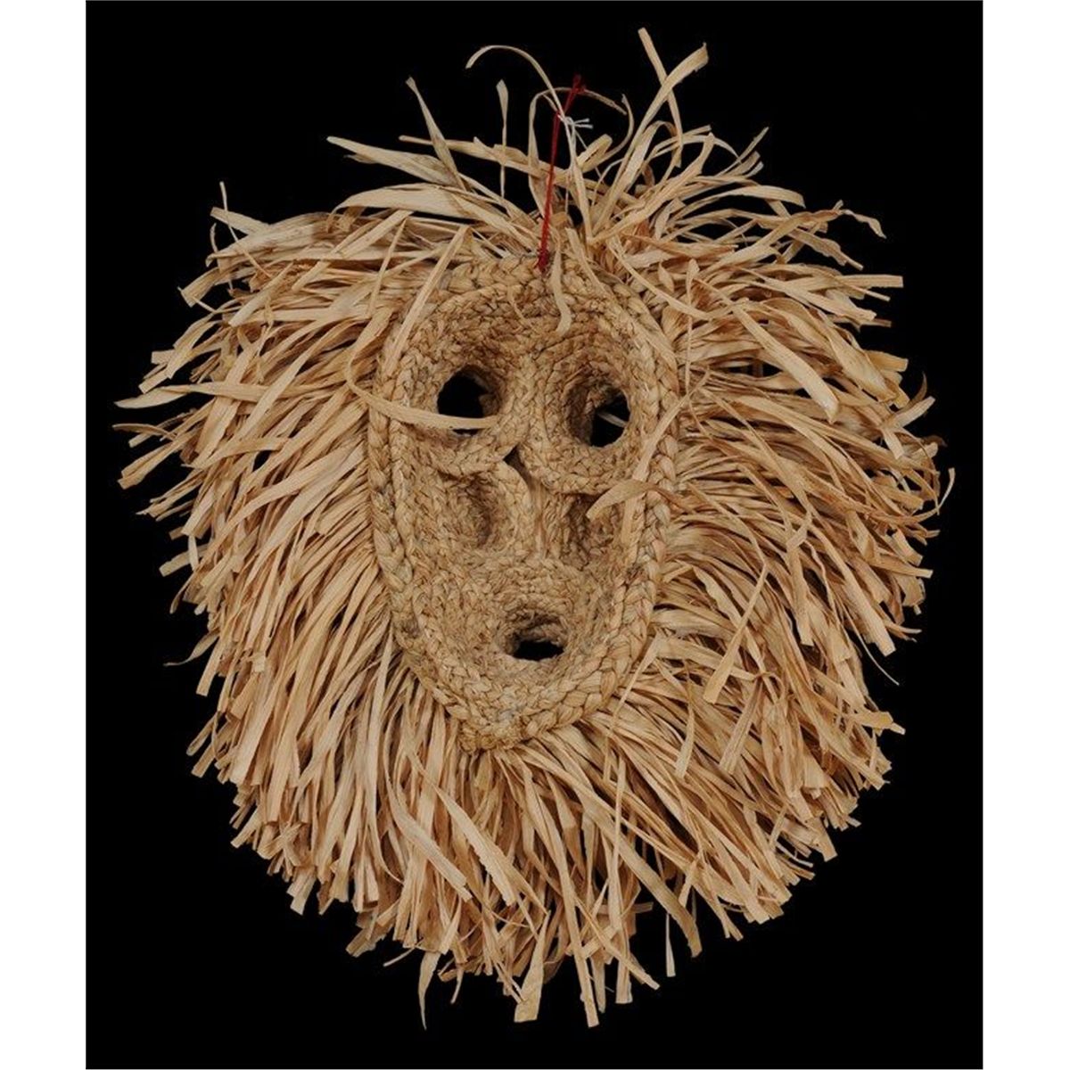 Rare Mohawk Gajesa Medicine Society Corn Husk Mask ca 1920 16" H. 14" W ...