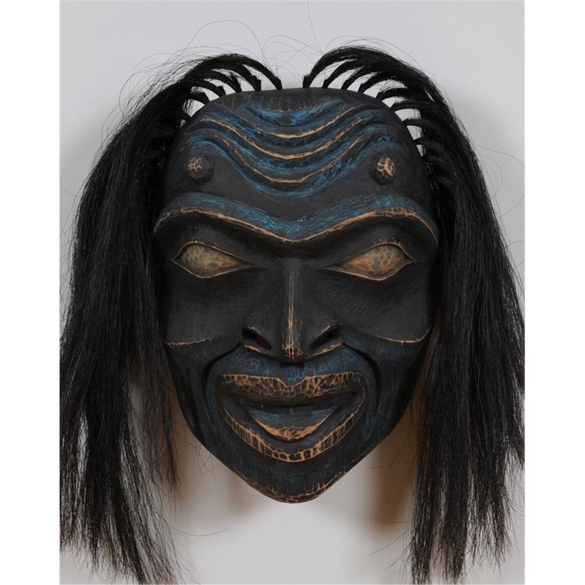 Shaman Mask Carved by Coast Salish Artist Ray Natrall 15 3/8" H. 11 3/4 ...