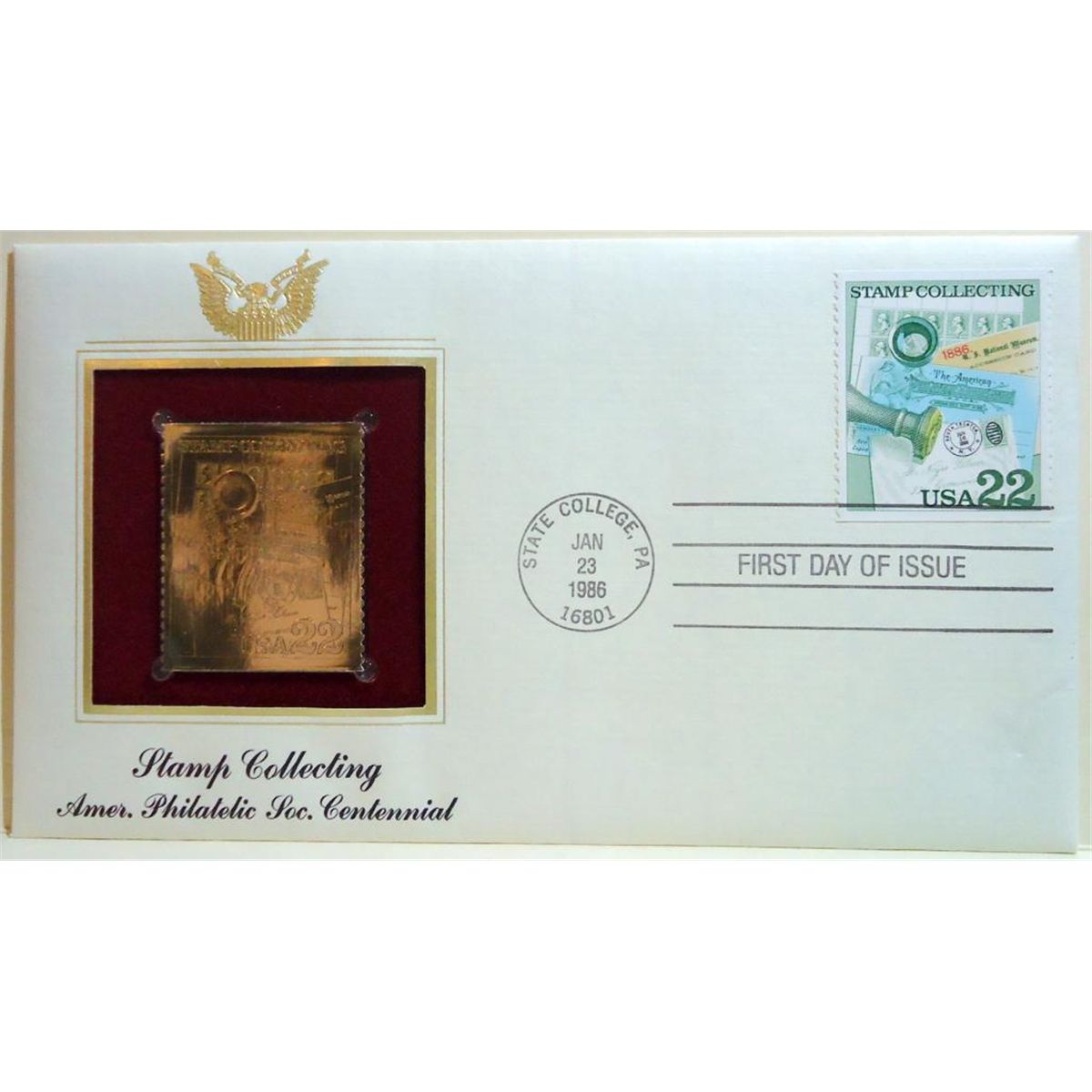 LOT-(2) 24k Gold 1st day Issue Stamps