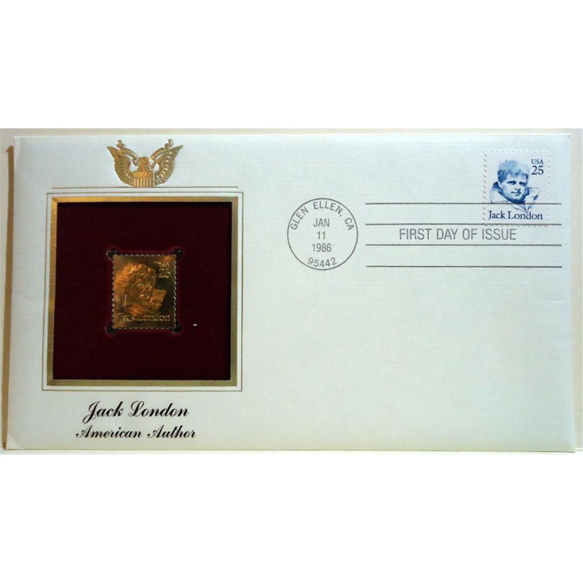 LOT-(2) 24k Gold 1st day Issue Stamps