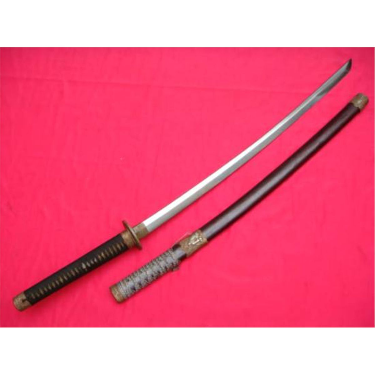 Japanese Samurai Sword Heavily detailed Copper Tsuba M