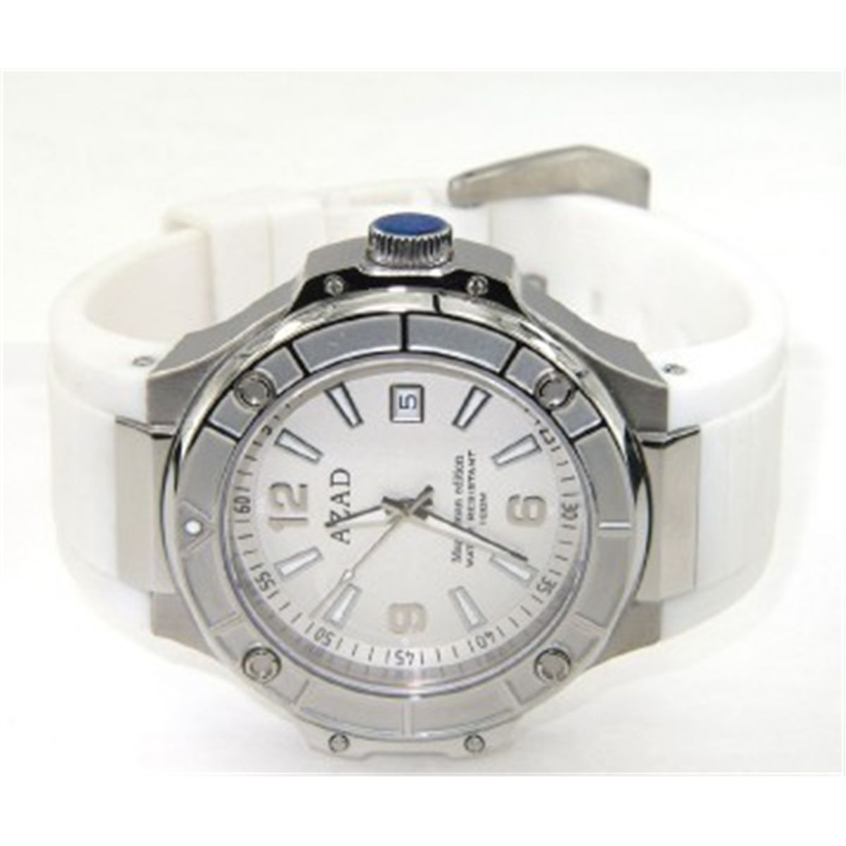 Azad Stainless Steel Rubber Strap Watch