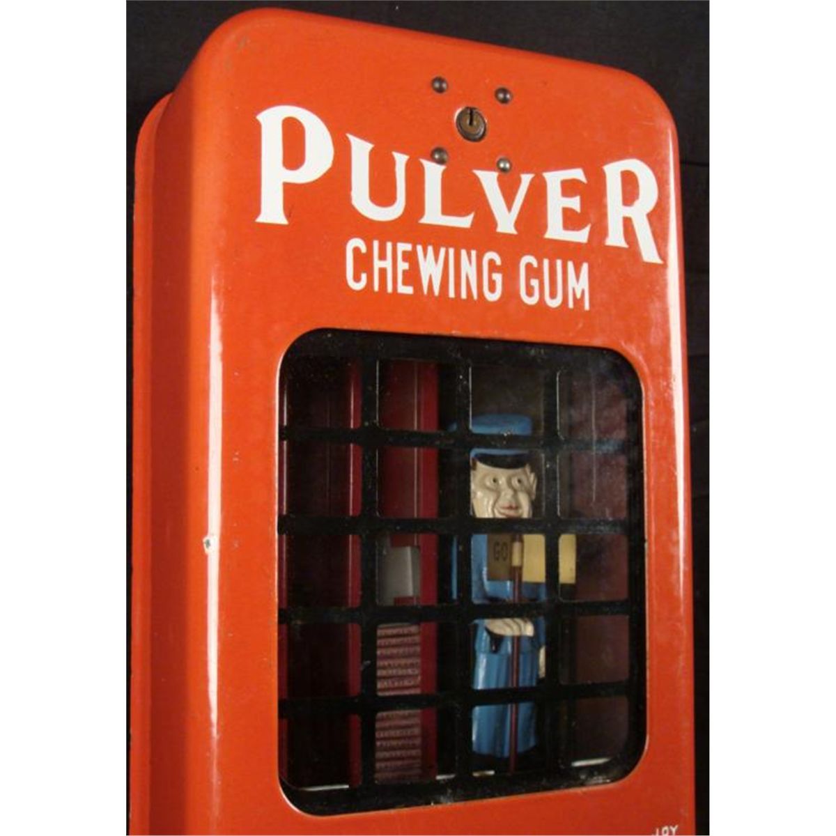 Pulver Antique Chewing Gum Vending Machine Cop & Stop