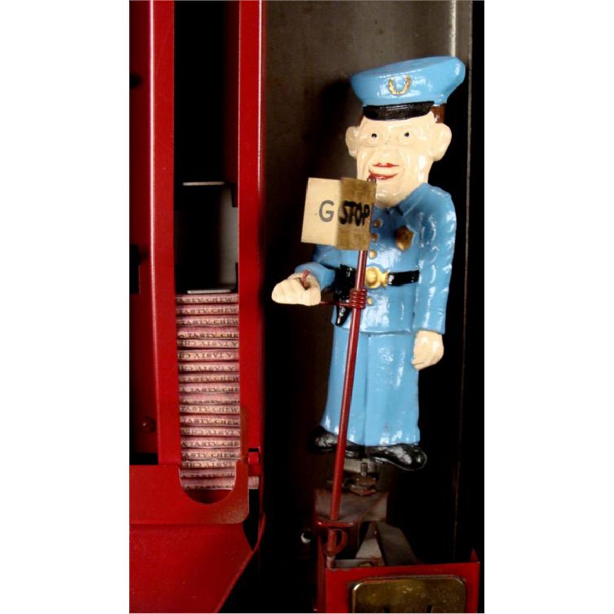 Pulver Antique Chewing Gum Vending Machine Cop & Stop