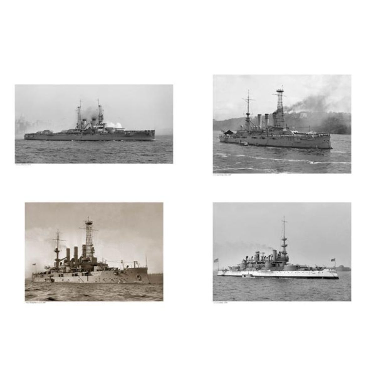 4 US Navy Military Battleships War Ships Art Prints