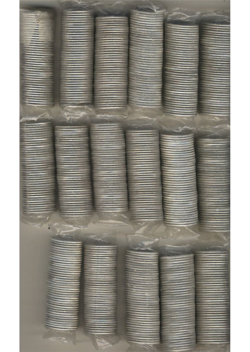 BU Rolls, includes 17 x 1992 25¢ rolls.
