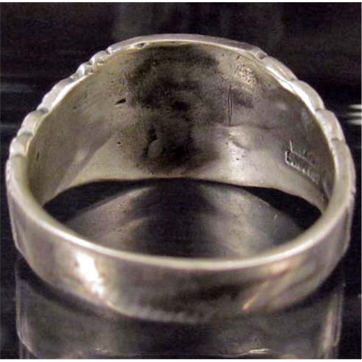 STERLING SILVER AND ENAMEL GERMAN NAZI SS DIVISION NORDLAND RING