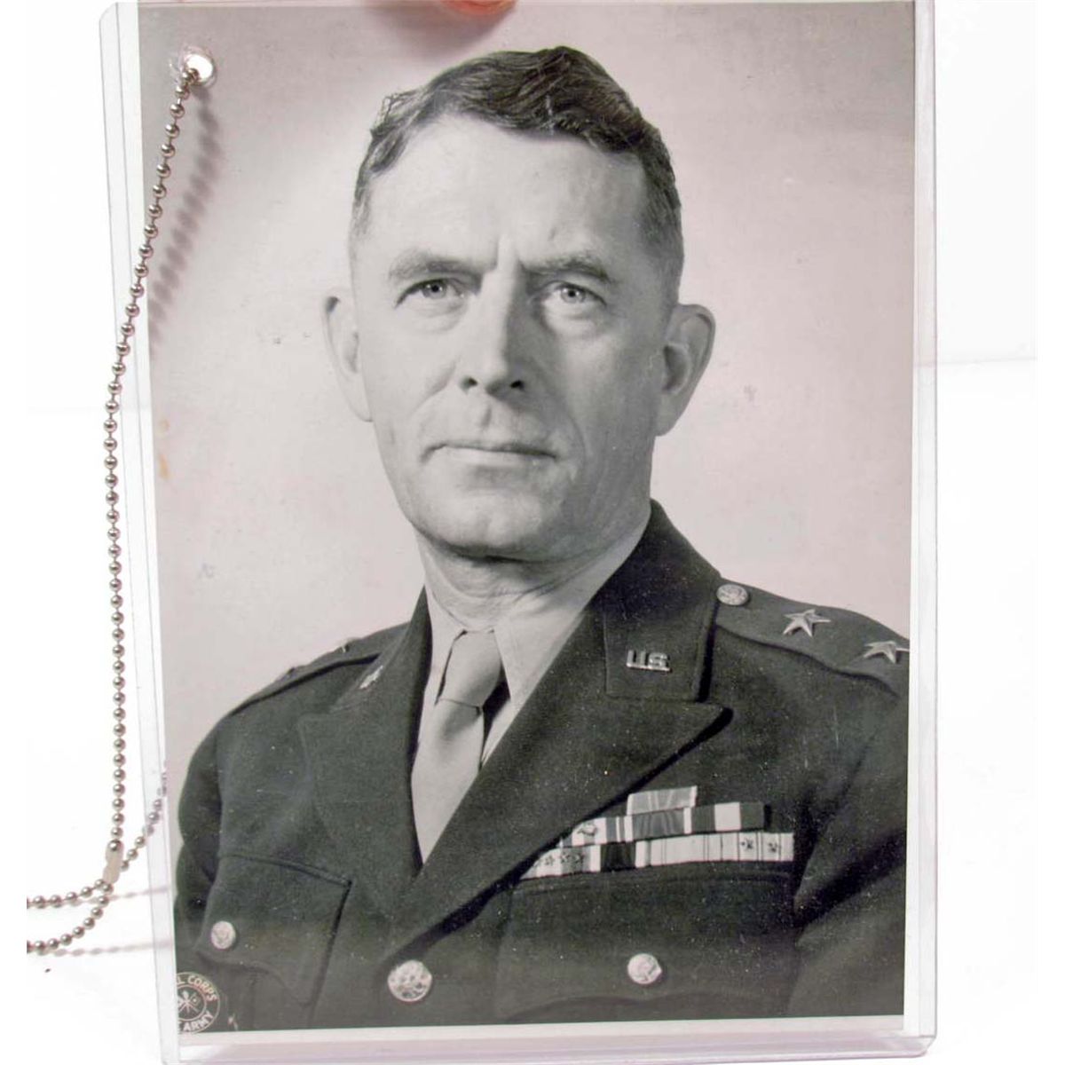 US WW2 ARMY MAJOR GENERAL EDWARD POSTELL KING JR MILITARY DOG TAG