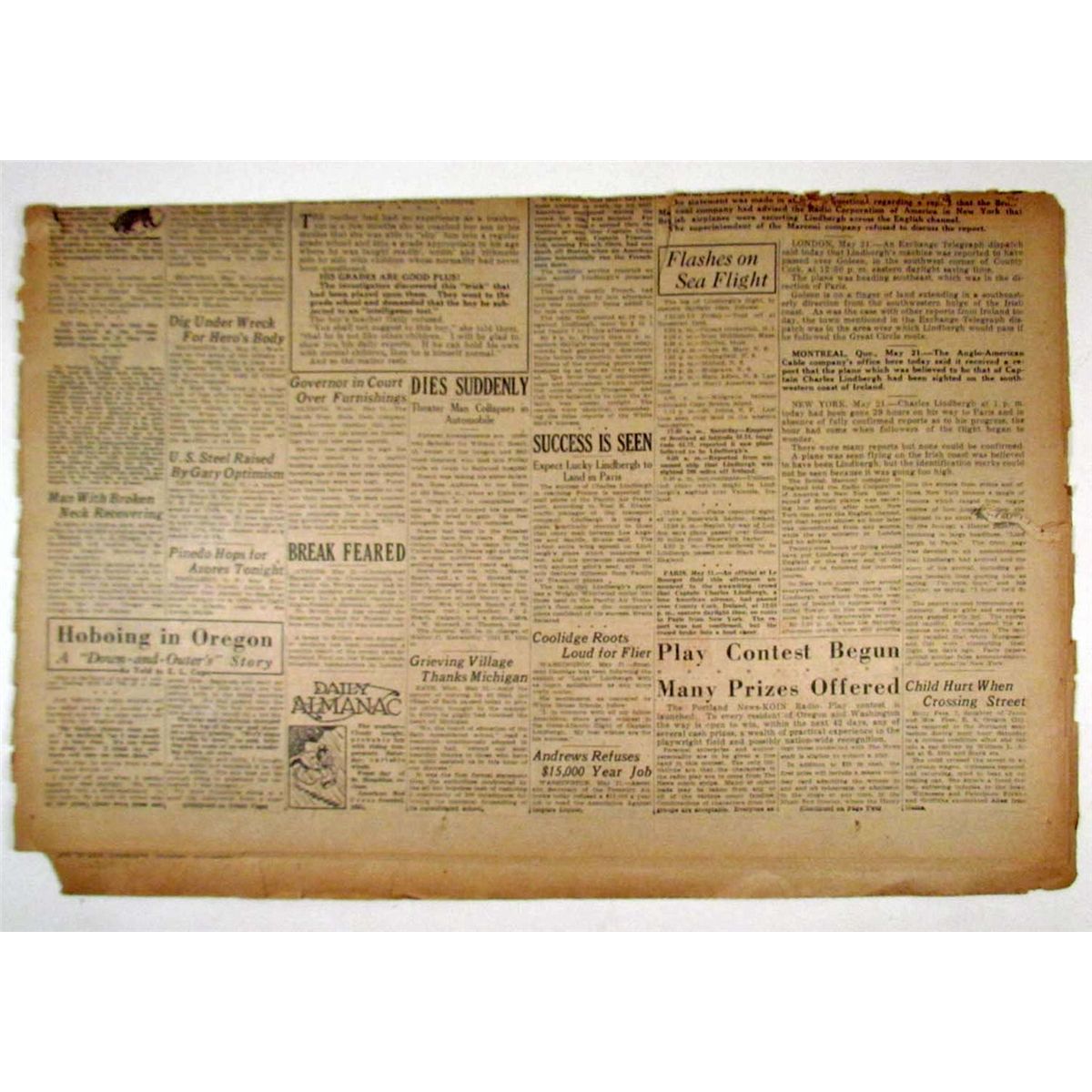 1927 NEWSPAPER "THE PORTLAND NEWS" PORTLAND OREGON