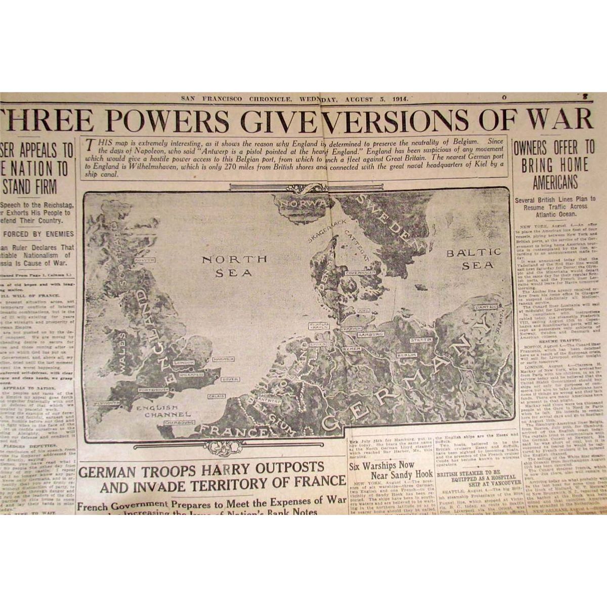 1914 NEWSPAPER "SAN FRANCISCO CHRONICLE " SAN FRANCISCO, CALIFORNIA