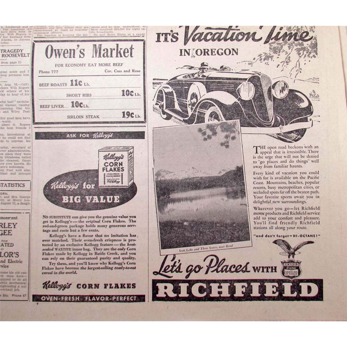 1935 NEWSPAPER "ROSEBURG NEWS-REVIEW" ROSEBURG OREGON