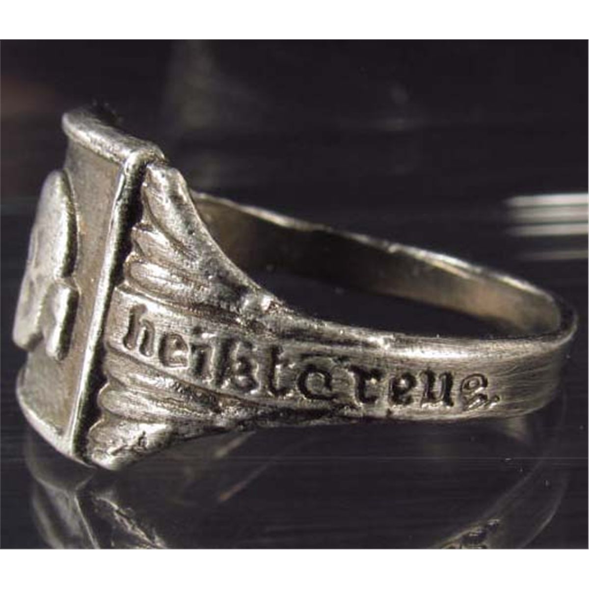 STERLING SILVER GERMAN NAZI SS TOTTEN KOPF RING