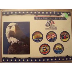 Set of Five Painted State Quarters