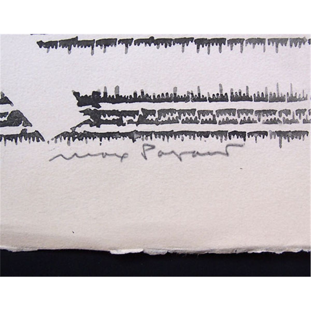 MAX PAPART Hand Signed Collage Watercolor French