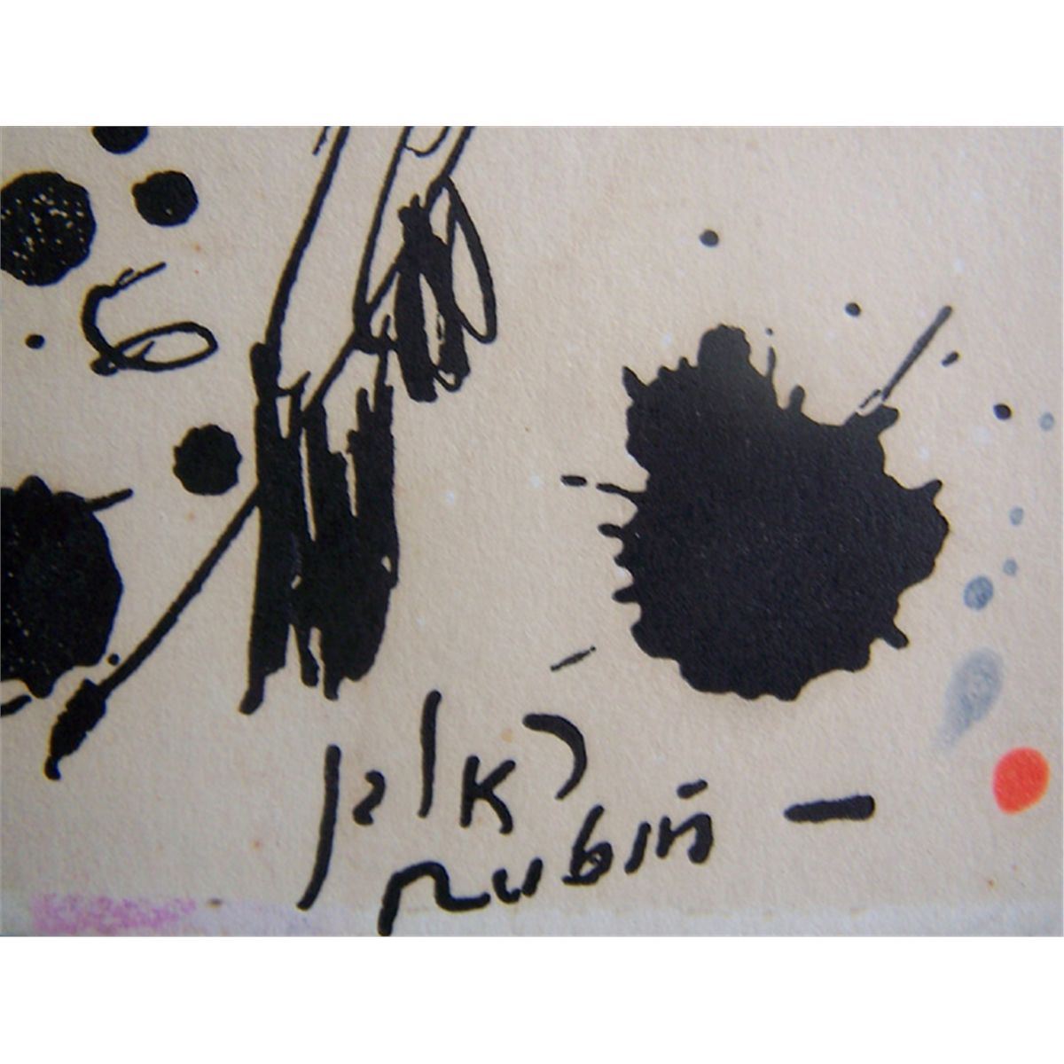 REUVEN RUBIN Hand Colored Print Signed Israeli Art 1960