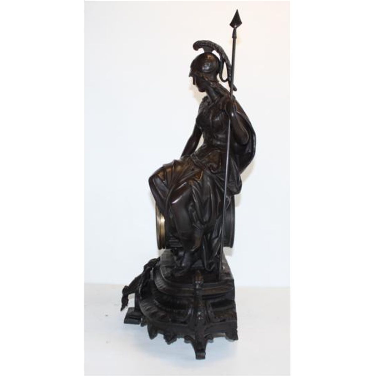 Magnificent Bronze Sculpture Britannia Goddess Mantel