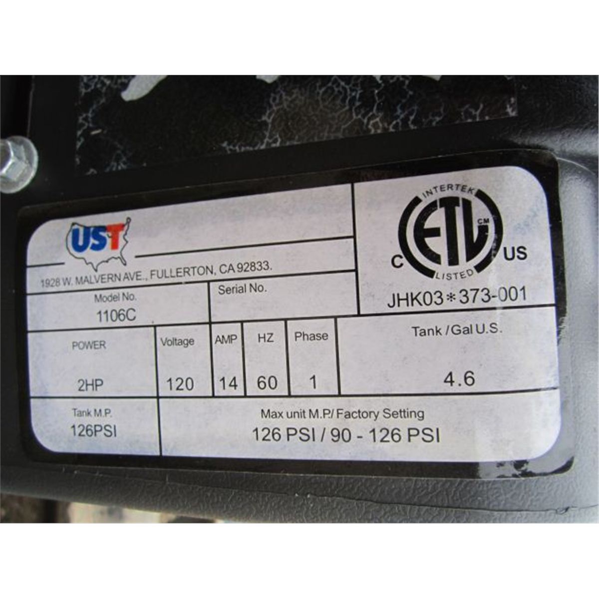 UST Power System Plus 1106C Compressor