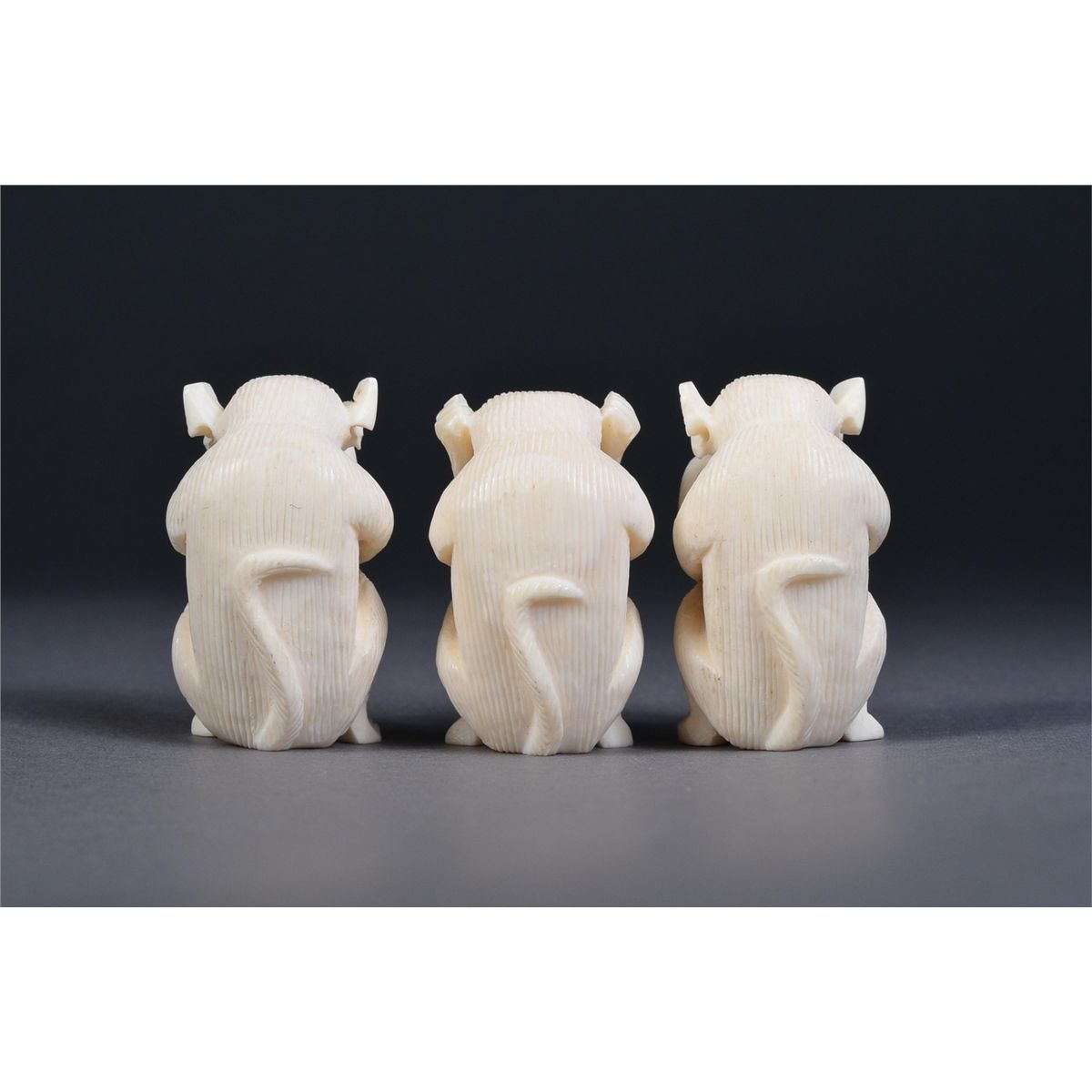 Antique Chinese Ivory Figures: Three Wise Monkeys