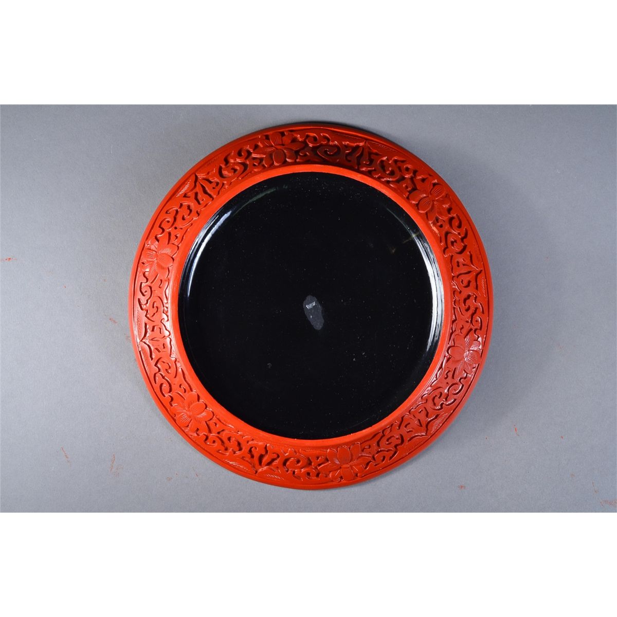 20th Century Chinese Red Lacquer Plate