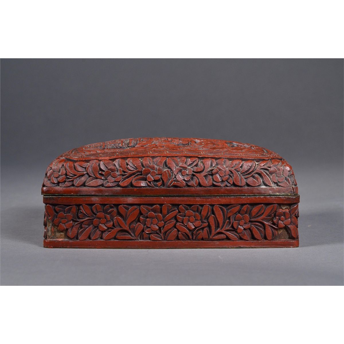 18th C. Chinese Cinnabar Lacquer Box Qianlong Mk