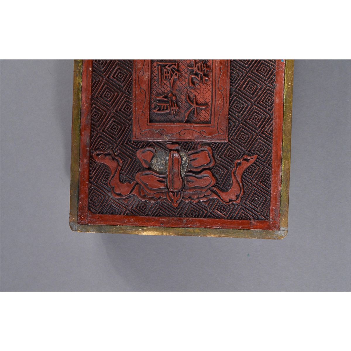 18th C. Chinese Cinnabar Lacquer Box Qianlong Mk