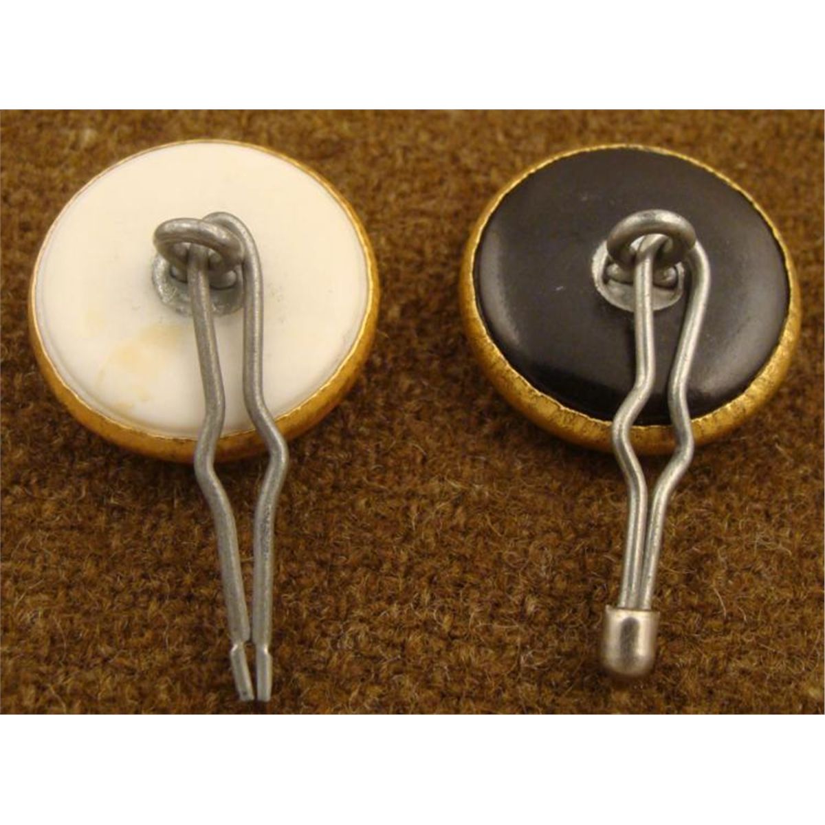 2 Civil War Orig Gilt Naval Buttons w/ Enamel Backs