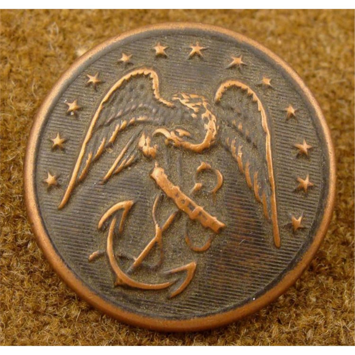 Civil War Orig Large Bronze Naval Button Scovill