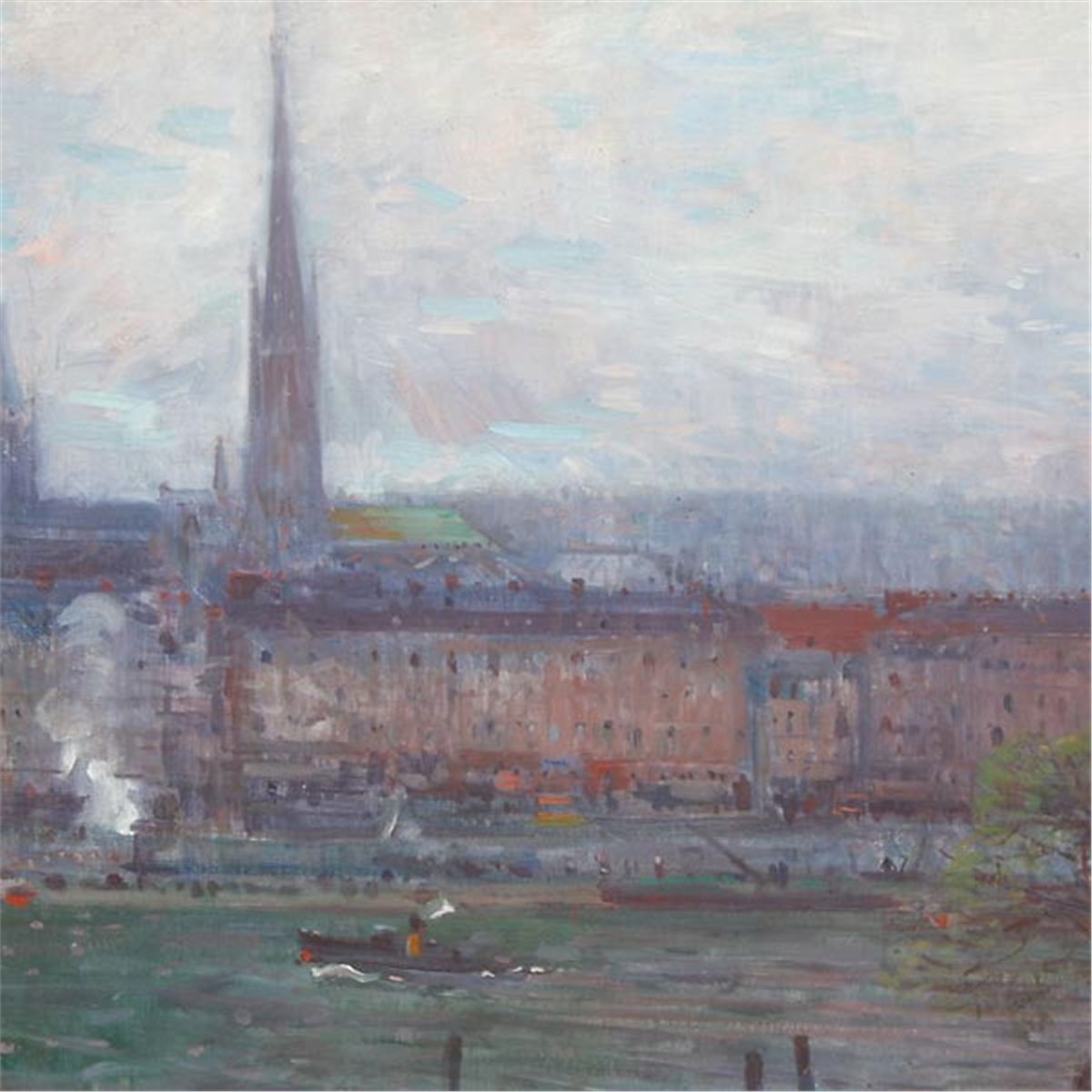 JEAN EUGENE CLARY, A View of Rouen, Oil