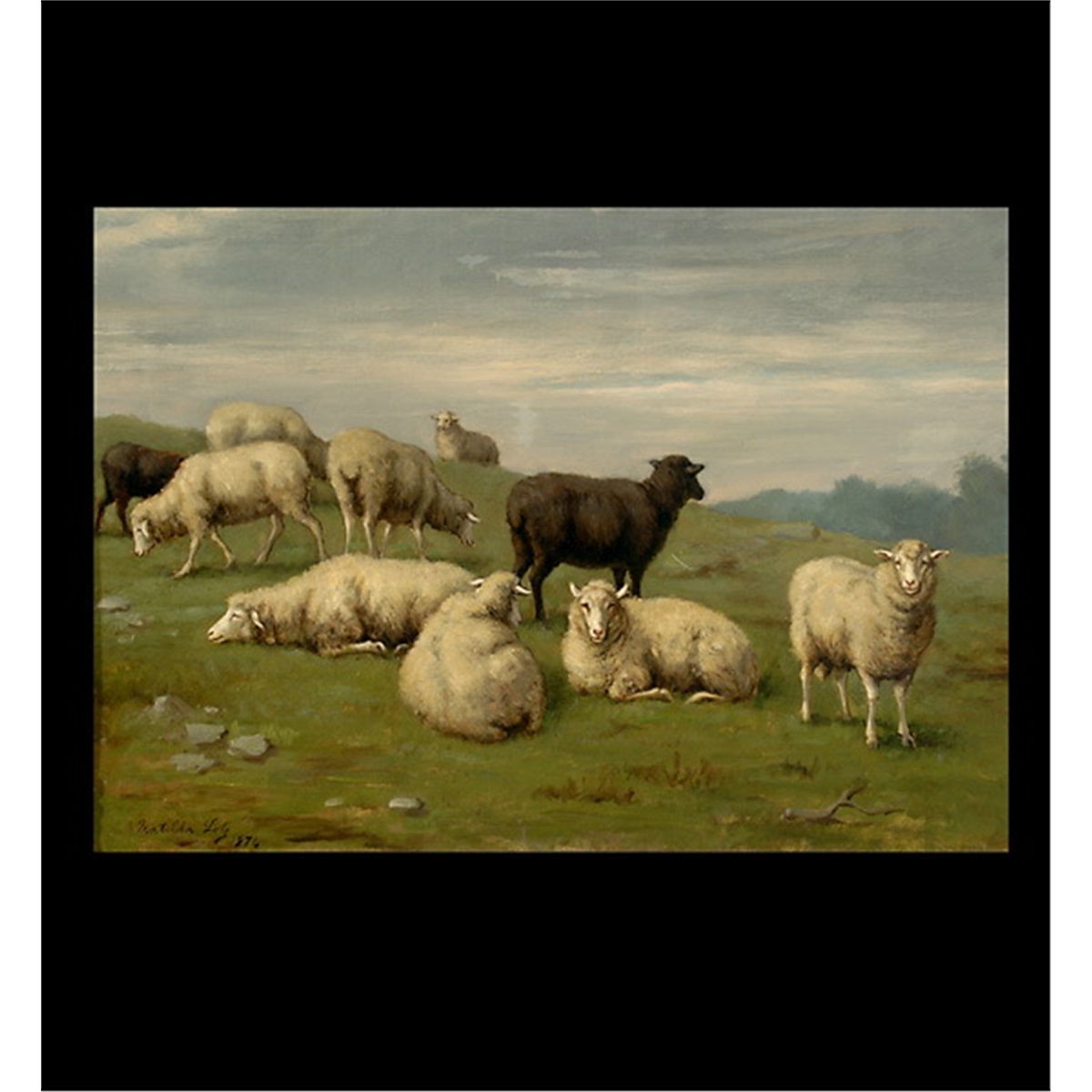 Matilda Lotz Sheep in a meadow Oil