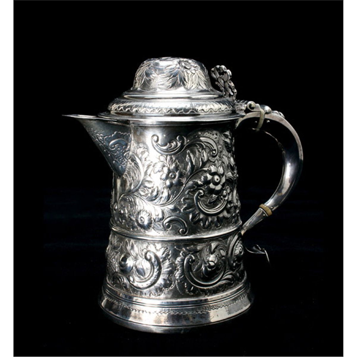 George III Sterling Lidded Pitcher, circa 1790