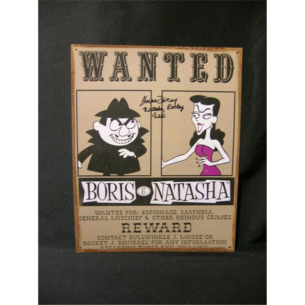 Rocky and Bullwinkle Signed Signs