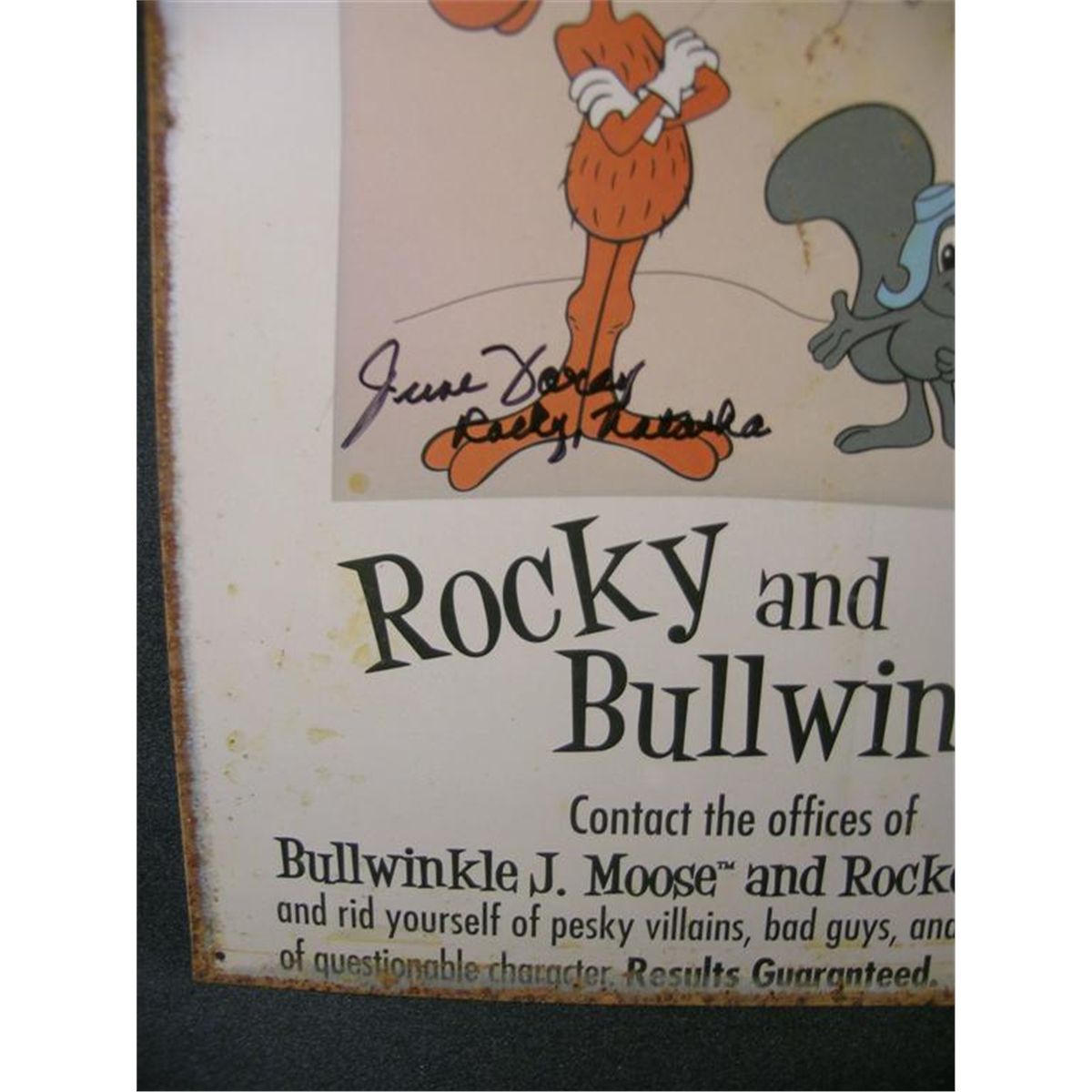 Rocky and Bullwinkle Signed Signs