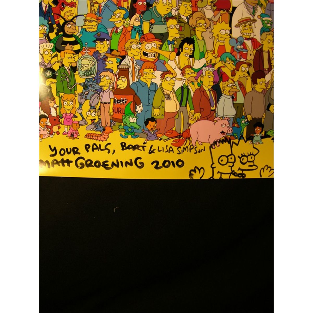 Simpsons Signed 20th Anniversary Poster