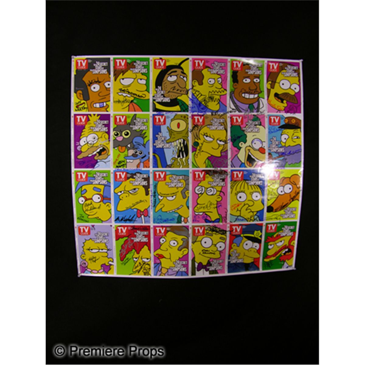 Simpsons Signed TV Guide Poster