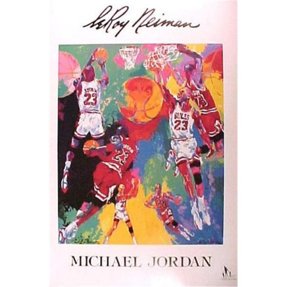 Exciting LE Michael Jordan LeRoy Neiman Poster 1990