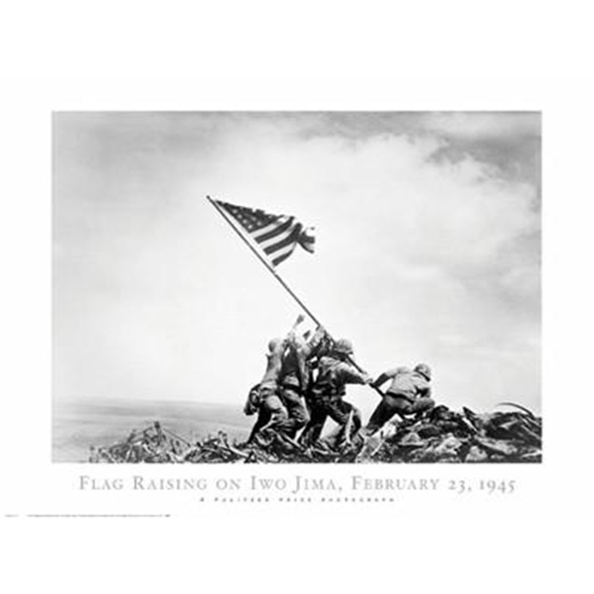 Joe Rosenthal Flag Raising Iwo Jima WWII Poster Print