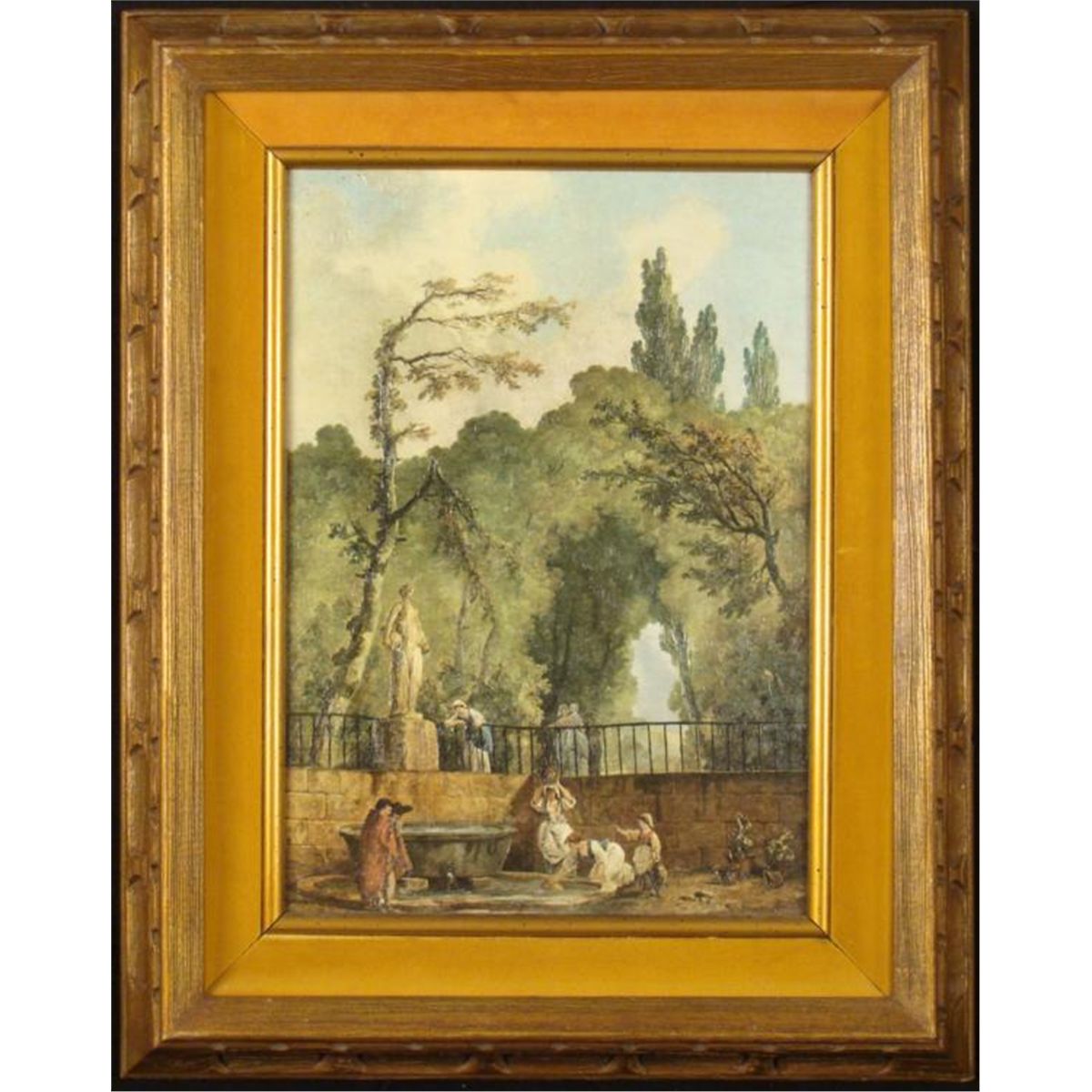 Hubert Robert Framed Repro Art Print The Roman Garden