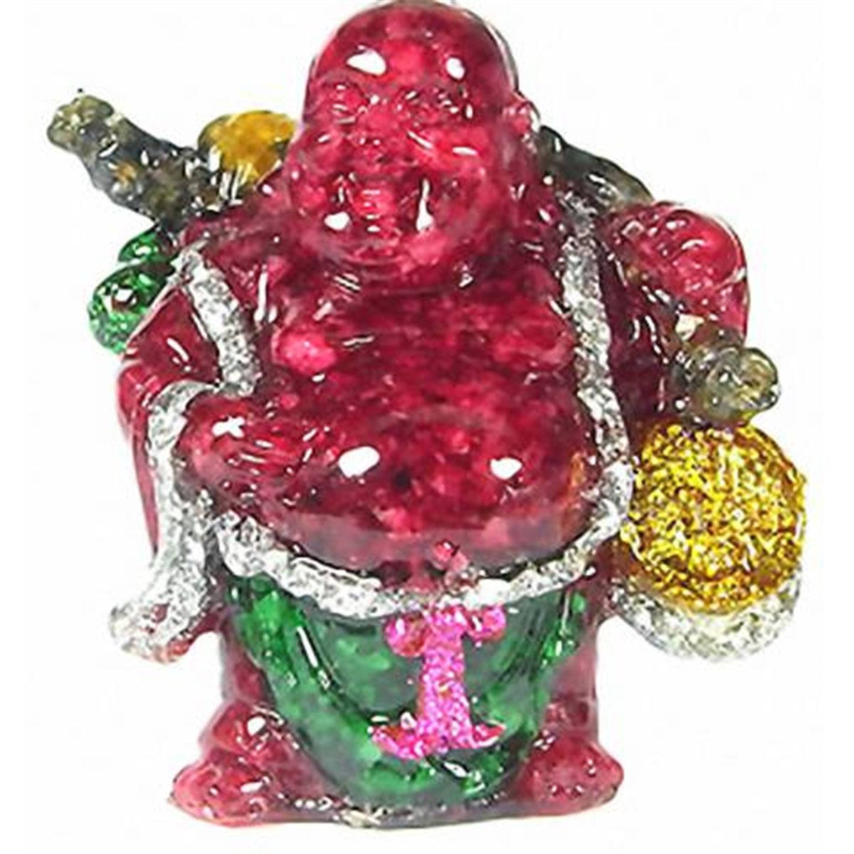 550ct. Ruby & Topaz Chinese Happy Buddha Statue (GEM-4898)